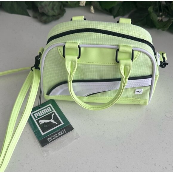Puma | Bags | Puma Mini Grip Bag 2 Neon Green White Adjustable Shoulder ...